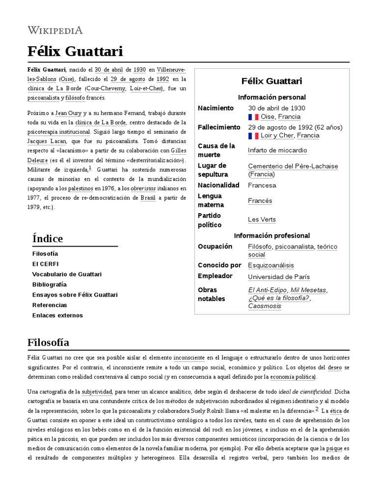 Biografía de Félix Guattari | PDF | Sicología | Science