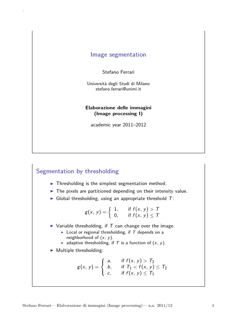 Thresholding 1 | PDF | Image Segmentation | Computer Graphics