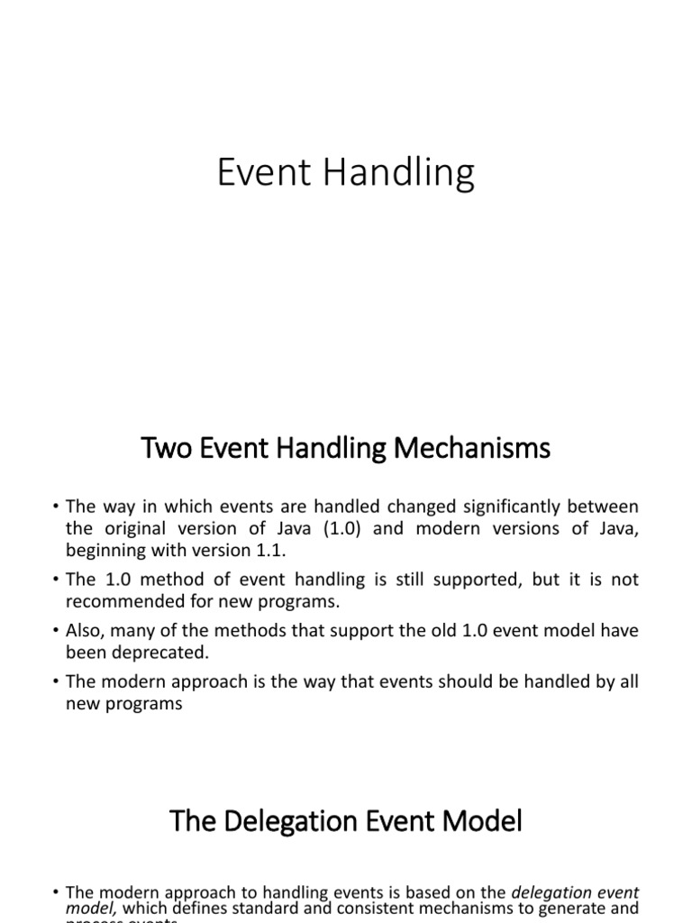 Event Handling Pdf Method Computer Programming Class Computer Programming 