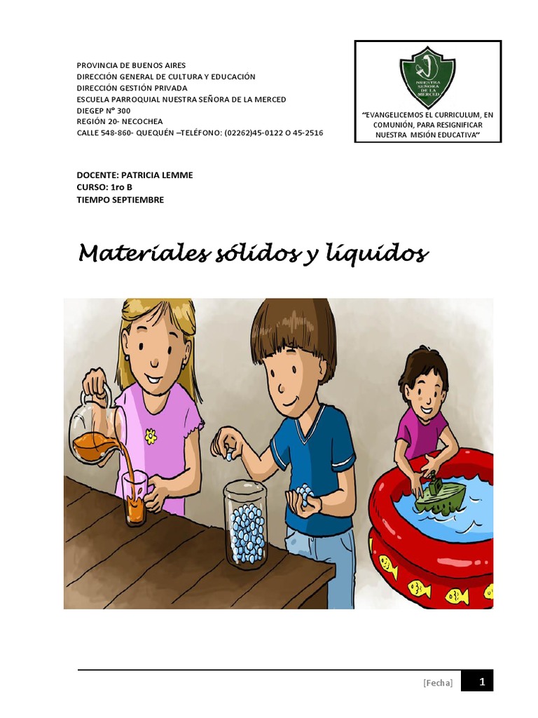 Materiales Liquidos y Solidos 1rob | PDF | Gases | Líquidos