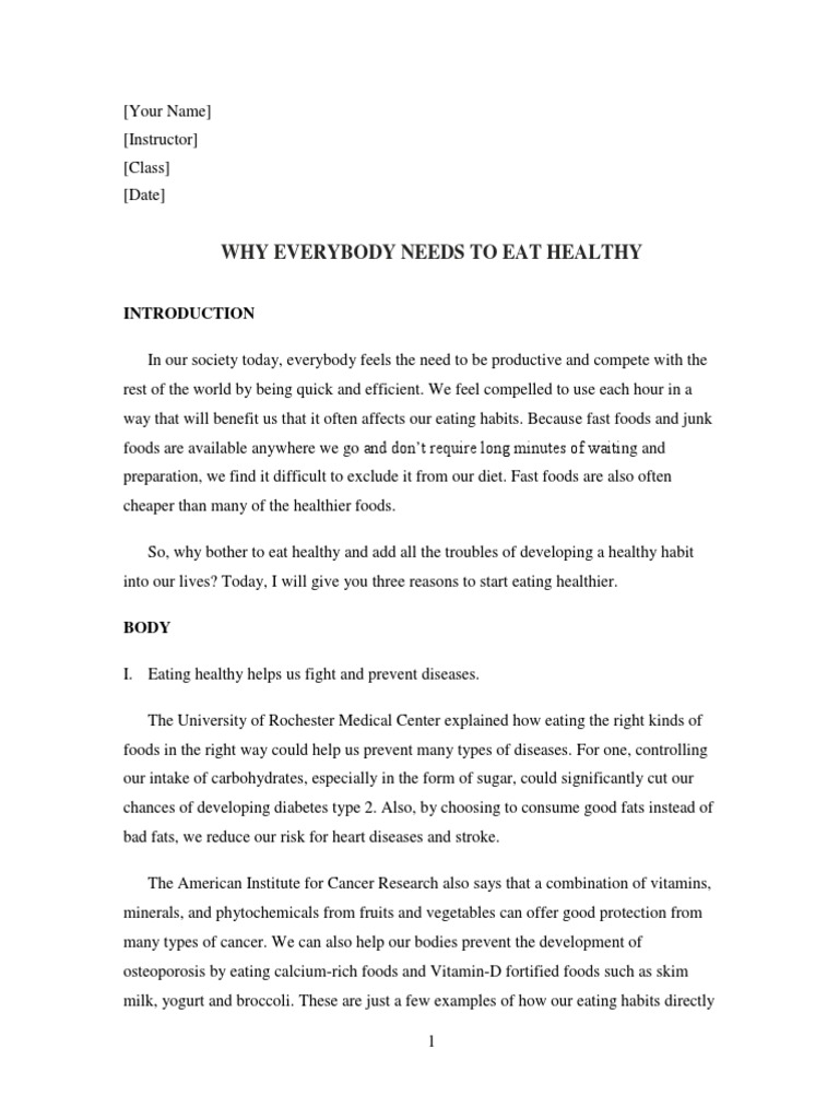 Eathing Healthy PERSUASIVE | PDF | Healthy Diet | Foods