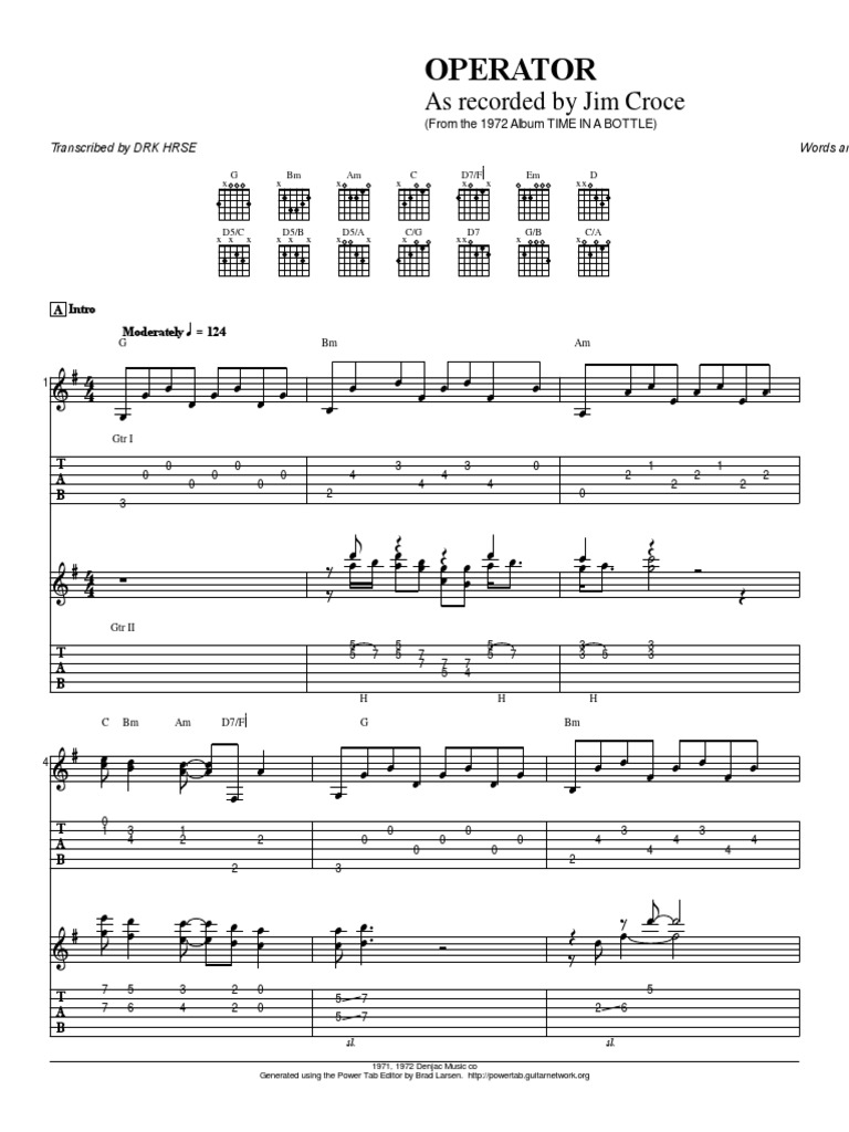 Jim Croce Operator PDF | PDF