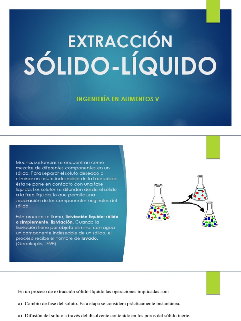 Extracción Sólido-Líquido | PDF | Destilación | Fase (materia)