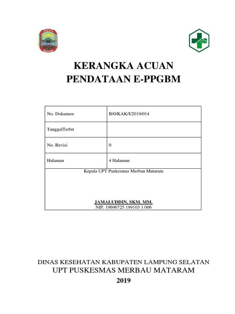 Kerangka Acuan Pendataan E-Ppgbm | PDF