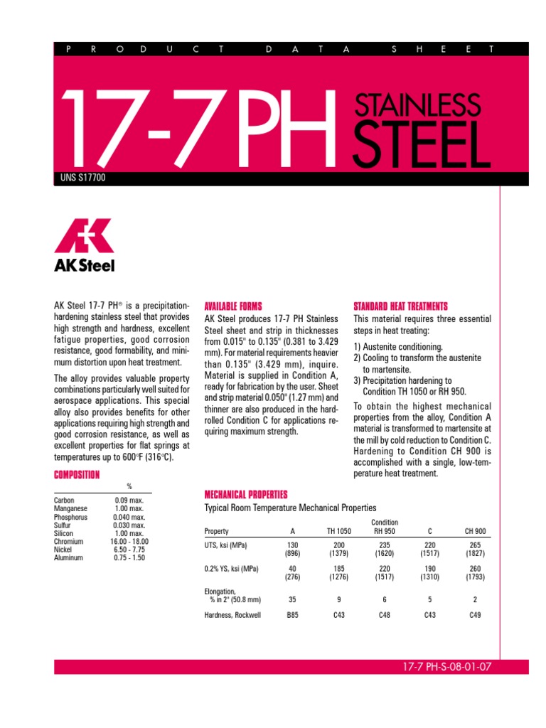 17-7 PH Stainless Steel | PDF | Heat Treating | Stainless Steel