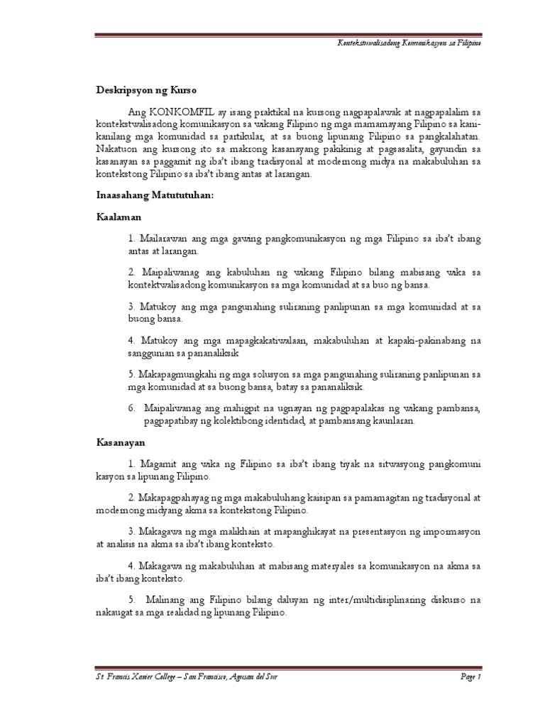 Filipino 1 Module | PDF