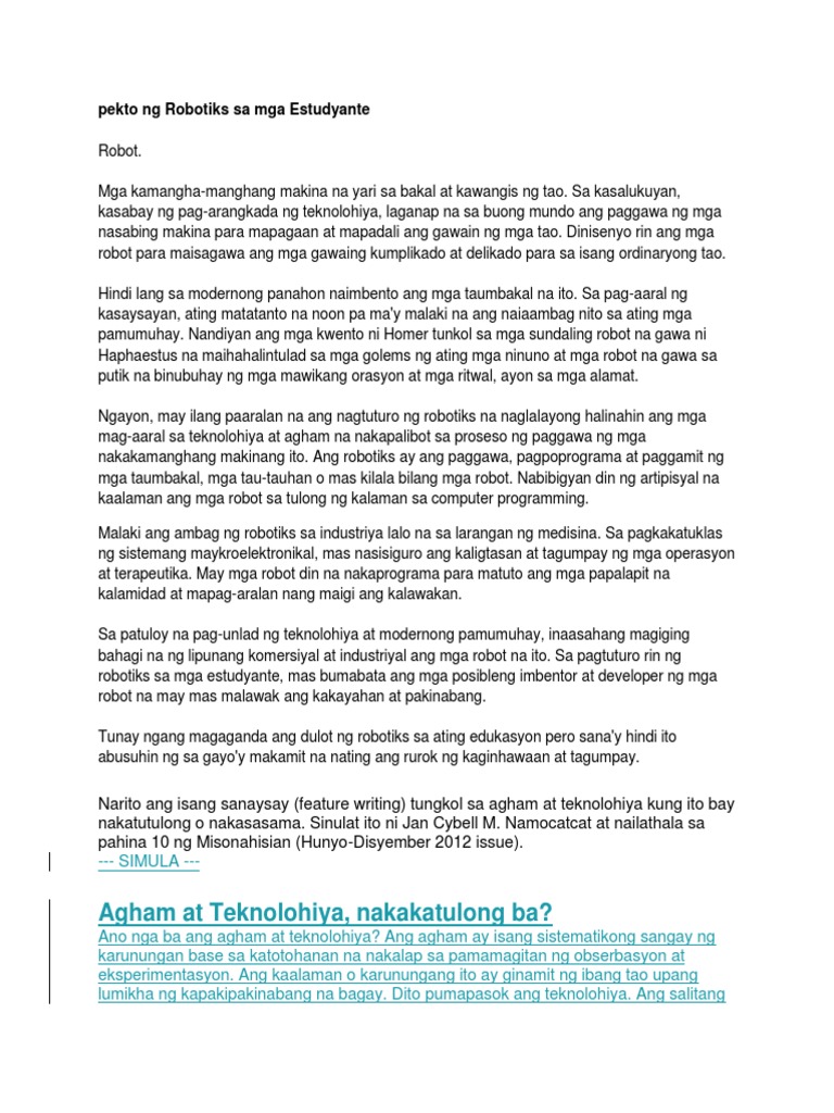 Agham at Teknolohiya | PDF