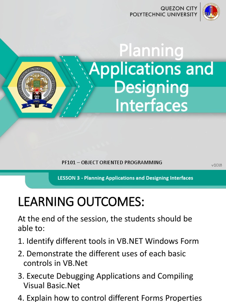 Planning Applications and Designing Interfaces: Pf101 - Object Oriented Programming | PDF ...
