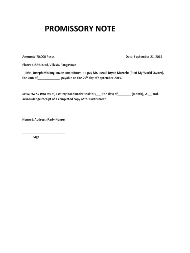 Promissory Note | PDF