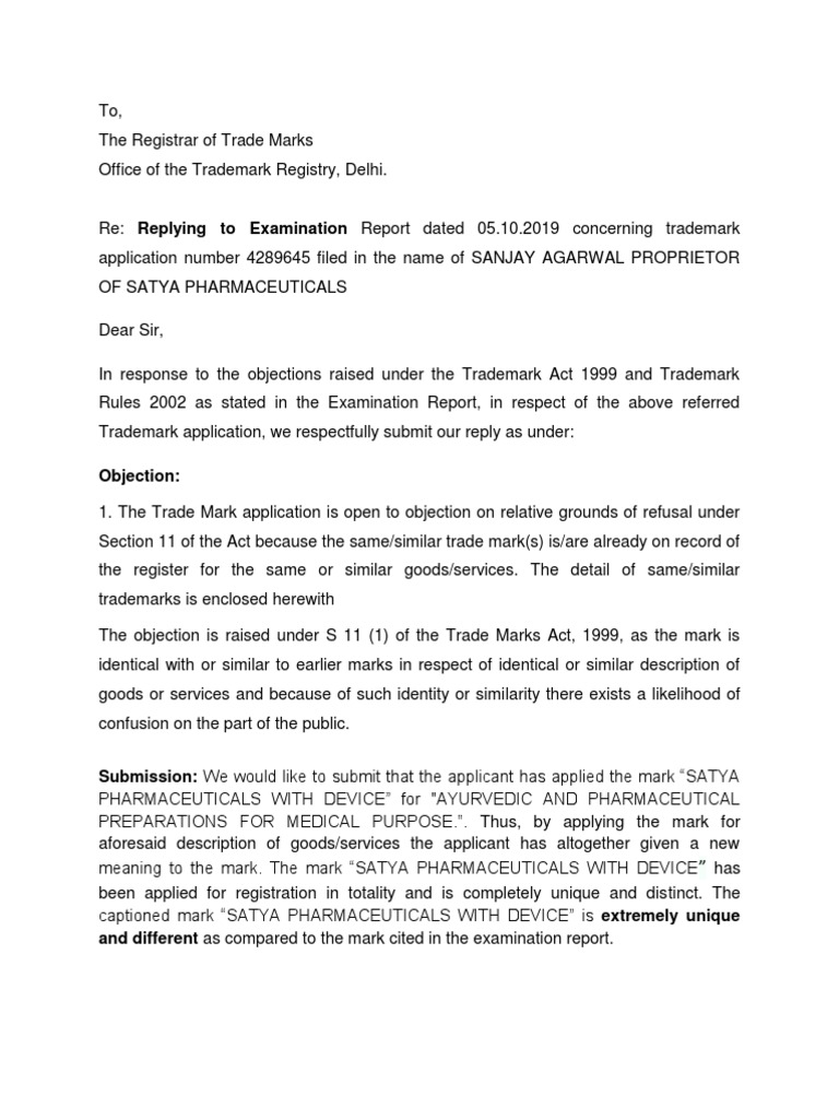 Objection | PDF | Trademark | Private Law