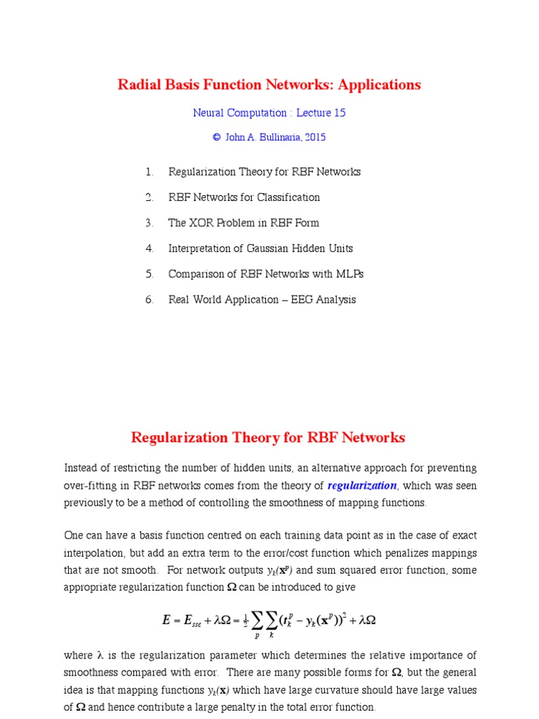 RBF Network XOR Problem | PDF | Teaching Mathematics | Analysis