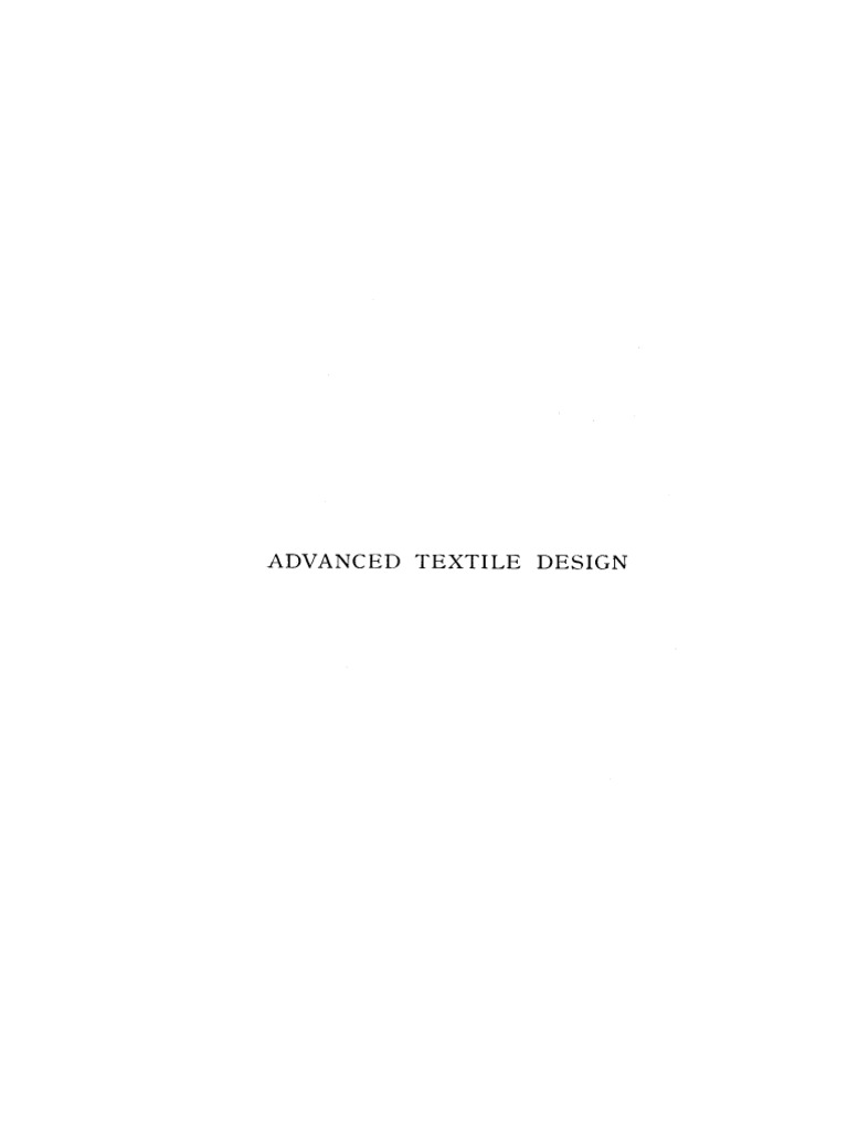 Watsons' Advanced Textile Design | PDF