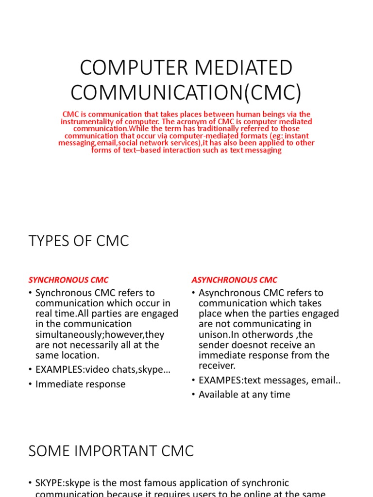 Understanding Computer Mediated Communication | PDF