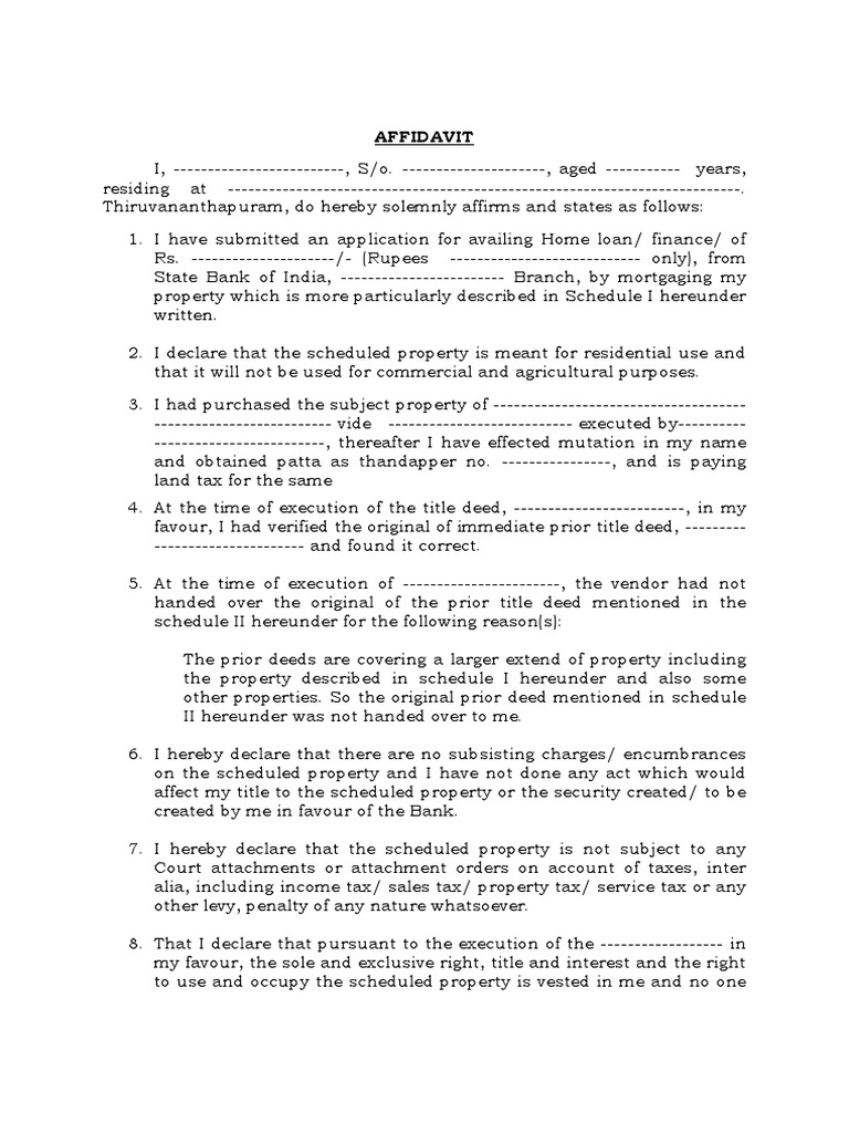 AFFIDAVIT Certified | PDF | Deed | Mortgage Loan