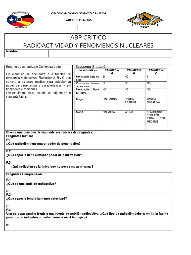 ABP Quimica Nuclear | PDF | La energía nuclear | Desintegración radioactiva