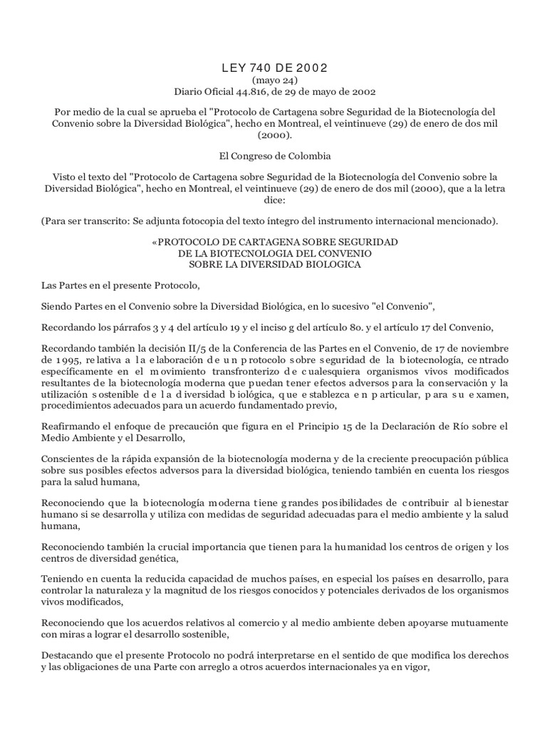 Ley 740 de 2002 PDF | PDF | Biotecnología | Adn