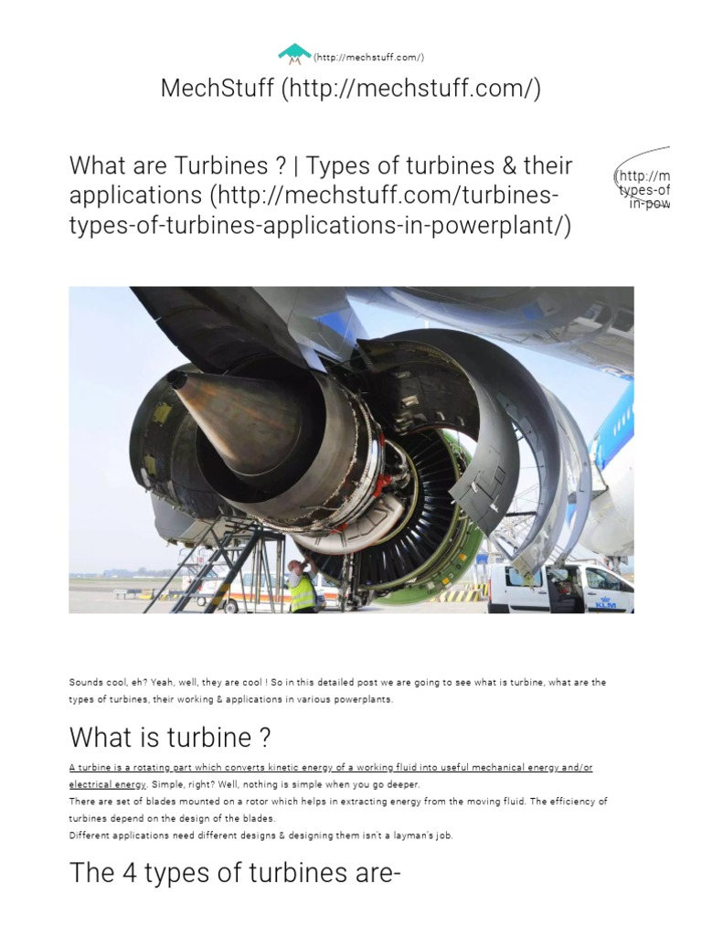 What Are Turbines - Types of Turbines & Their Applications - MechStuff ...