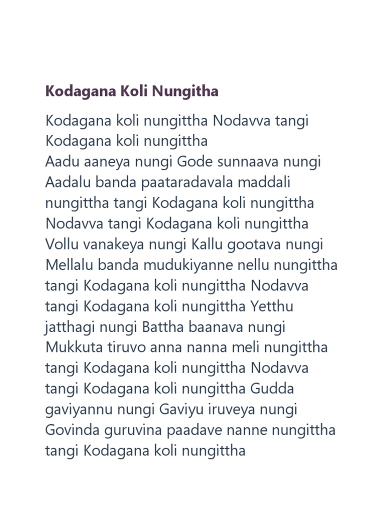 Raghu Dixit Songs Lyrics | PDF