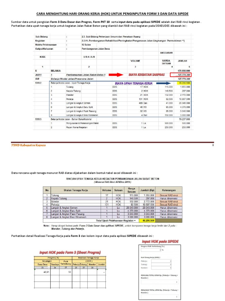 Cara Hitung HOK untuk Form SIPEDE | PDF