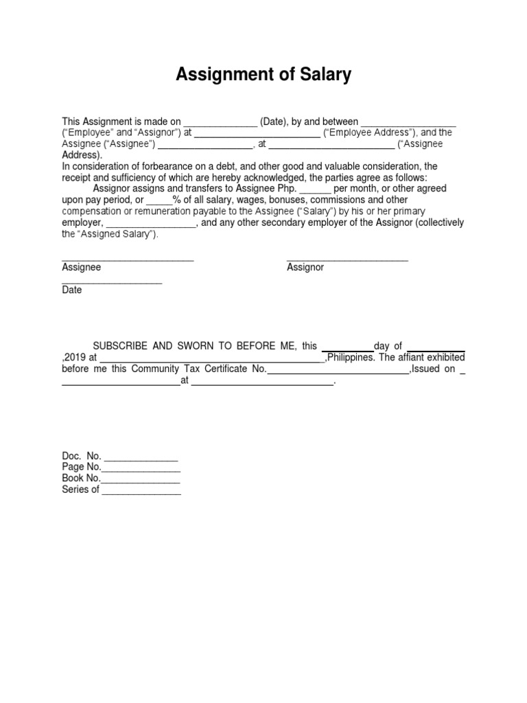 LEGFORM - Assignment of Salary | PDF