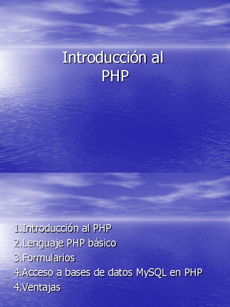 Introducción Al PHP | PDF | Php | Ingeniería de software