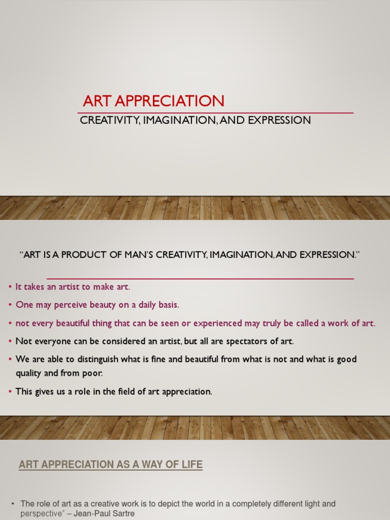 Art Appreciation: Creativity, Imagination, and Expression | PDF | Imagination | Dances