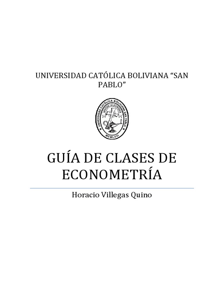 Guía de Clases Econometria PDF | PDF | Análisis de regresión | Regresión lineal
