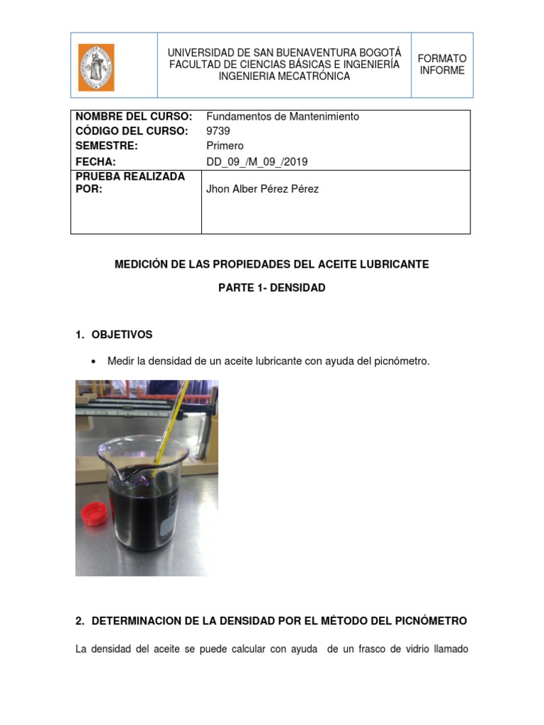 Practica Grados API | PDF | Densidad | Lubricante