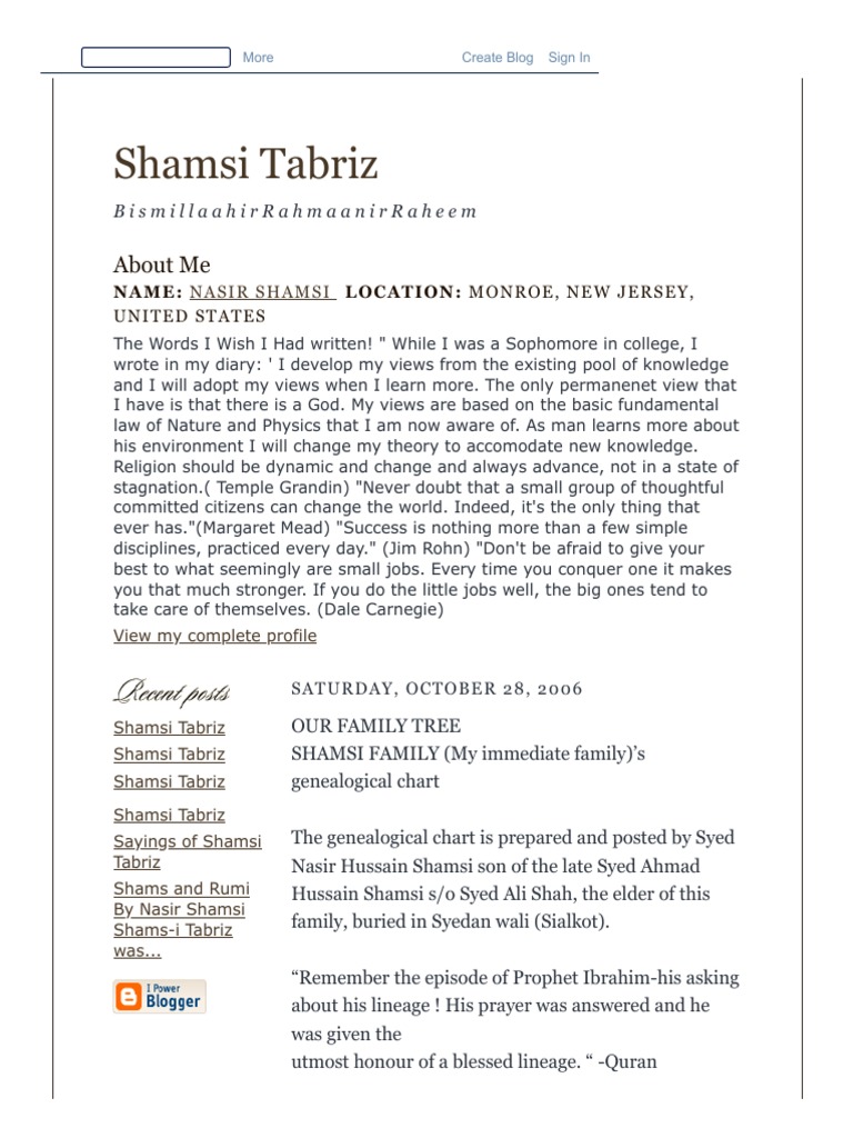 Shamsi Tabriz | PDF | Isma'ilism | Islamic Mysticism