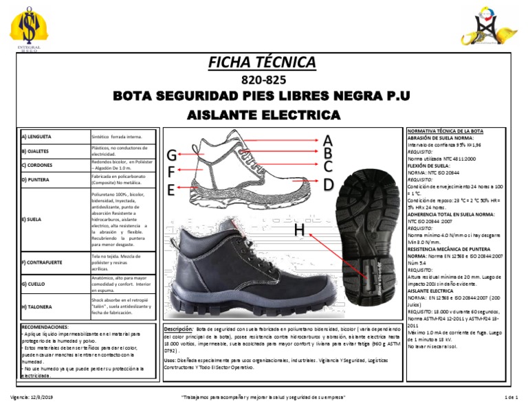 Bota Seguridad PIES LIBRES Ref. 820 | PDF | Materiales | Naturaleza