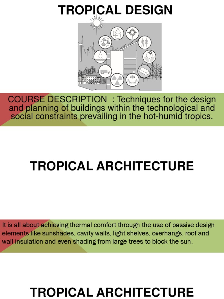 TROPICAL DESIGN PRESENTATION Part 1 PDF | PDF | Green Building | Humidity