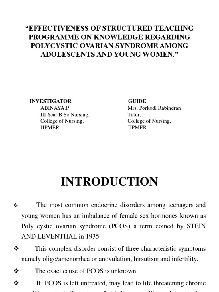 ABINAYA P PCOS Corrected | PDF | Polycystic Ovary Syndrome | Medical ...