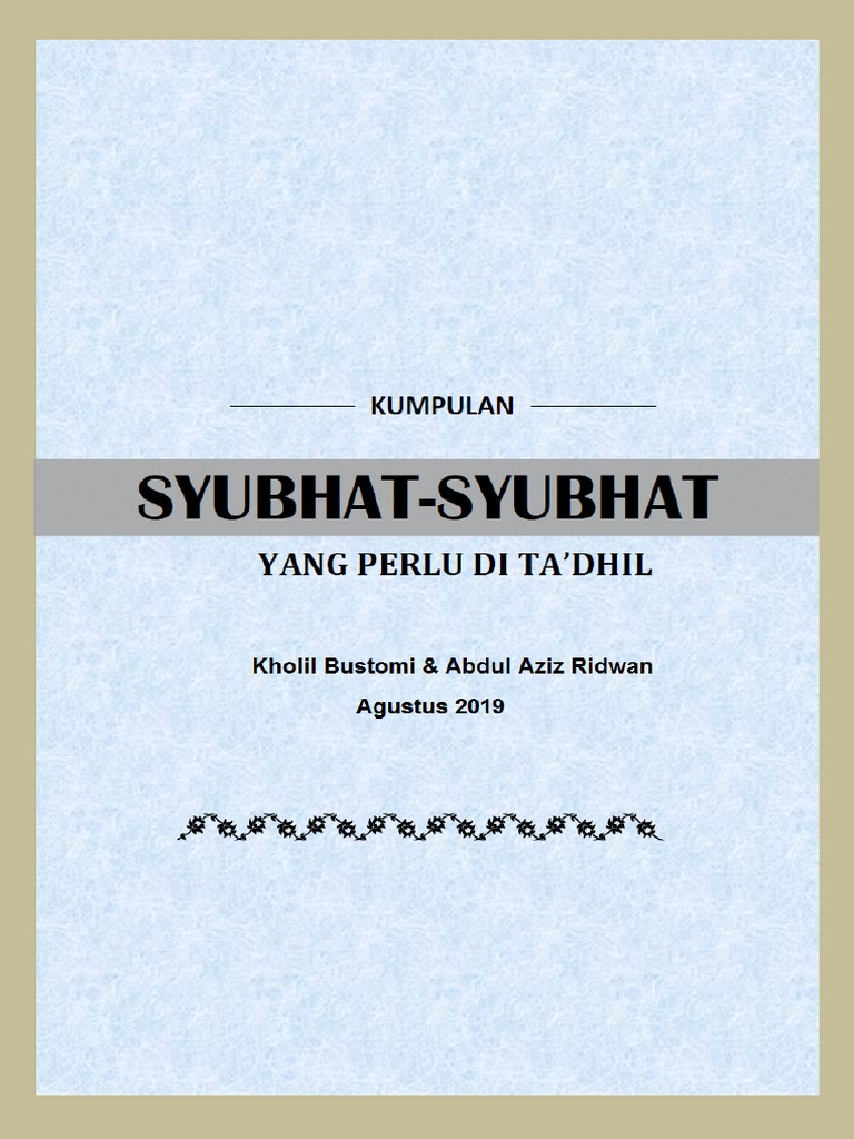 Syubhat Jama'ah (By Kholil Bustomi) - Versi Lengkap PDF | PDF