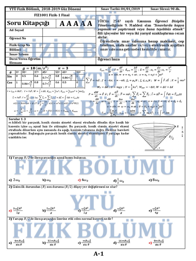 Fizik1 Final A PDF | PDF