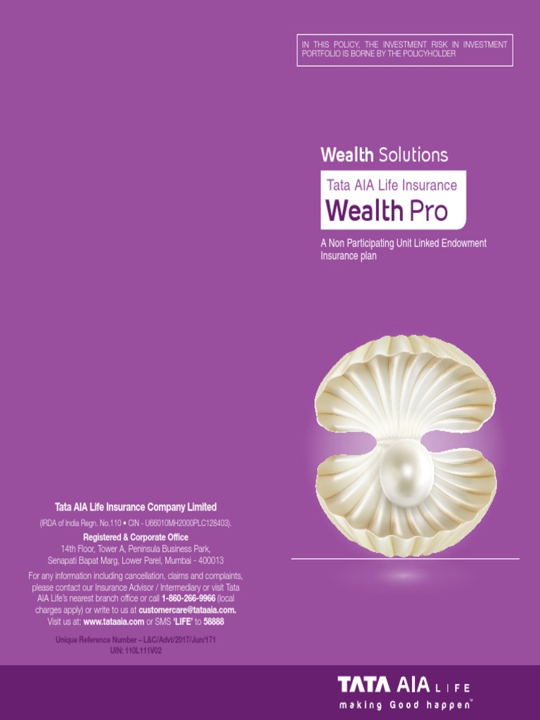 Tata Aia Life Insurance Wealth-Pro Brochure | PDF | Investment Fund ...