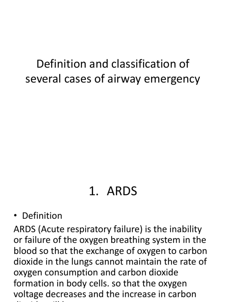 Definition and Classification of Several Cases of Airway Emergency ...