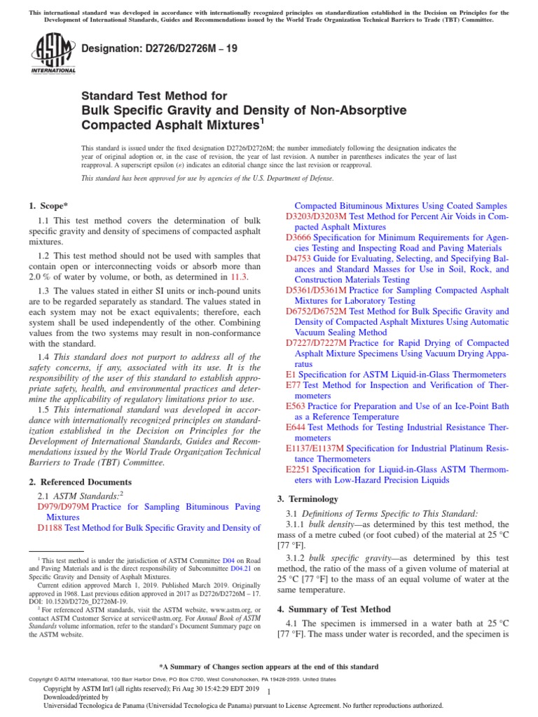 Astm D3937 | PDF | Density | Thermometer