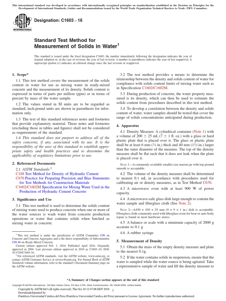 C1603.29733 - Solidos Agua | PDF | Parts Per Notation | Density