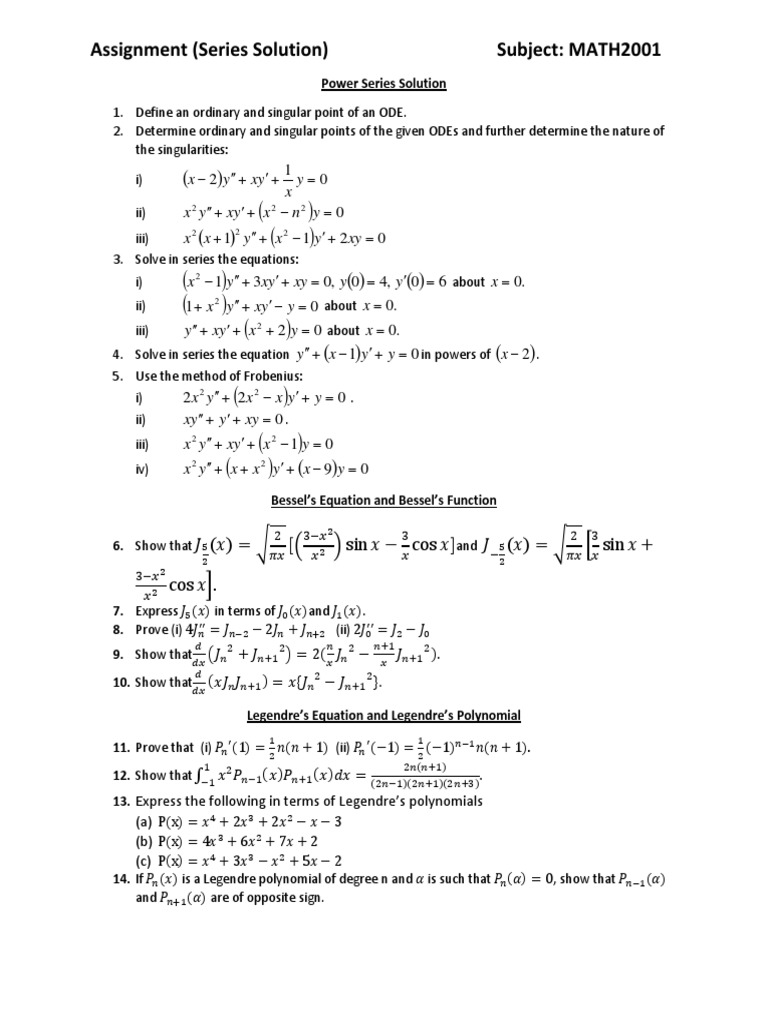 Assignment MATH2001 ModIII | PDF | Ordinary Differential Equation | Differential Equations