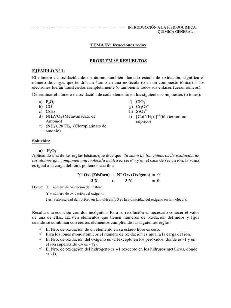 Reacciones Redox Pdf Redox Nitrógeno