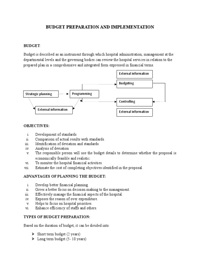 Budget Preparation and Implementation | PDF | Pharmacy | Budget