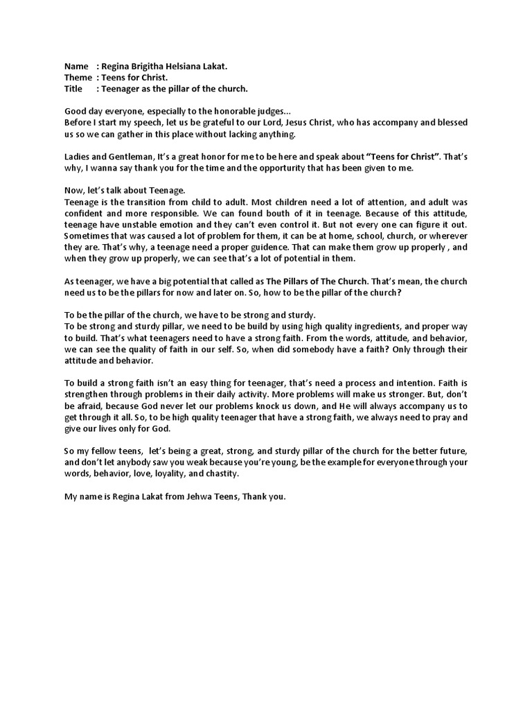 Regina's Final Speech | PDF