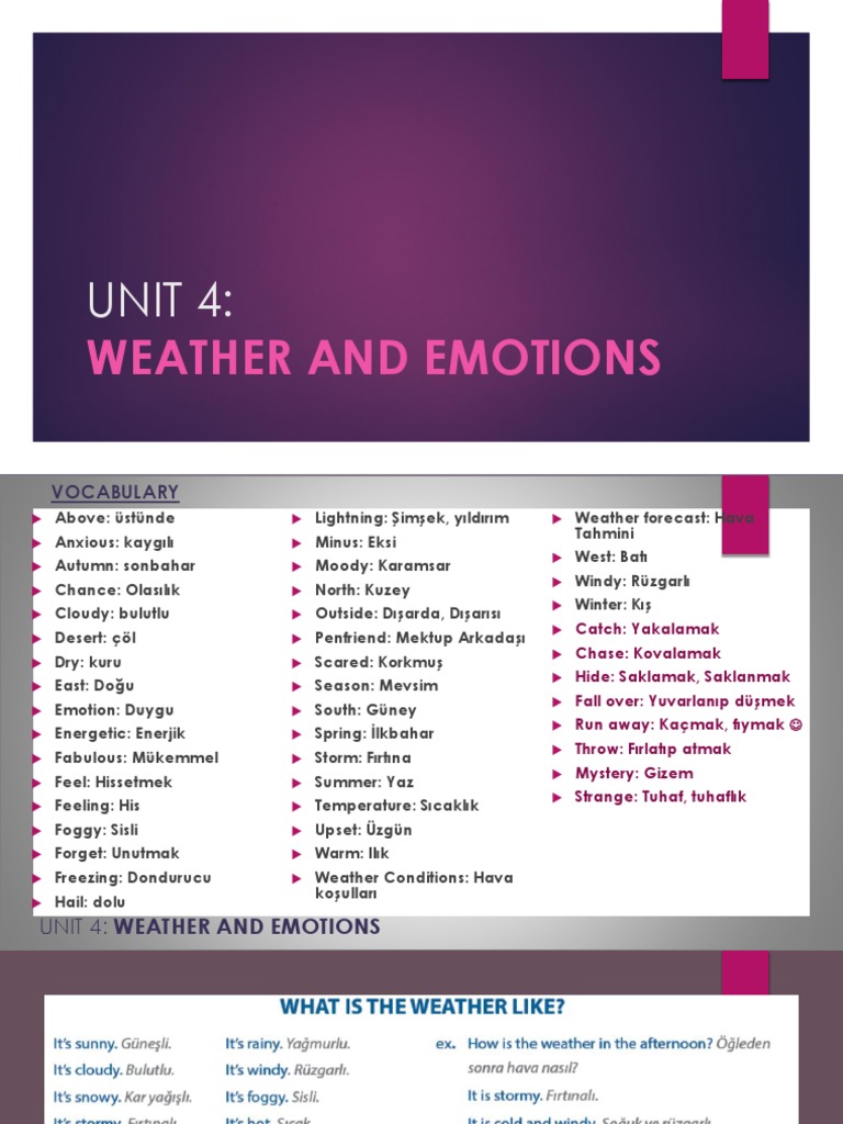 Weather and Emotions For 6th Graders | PDF