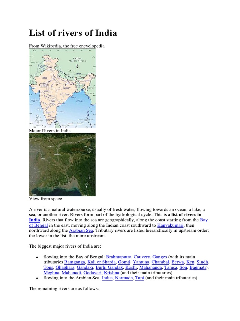Rivers of India | PDF | Indus River | Water Resources