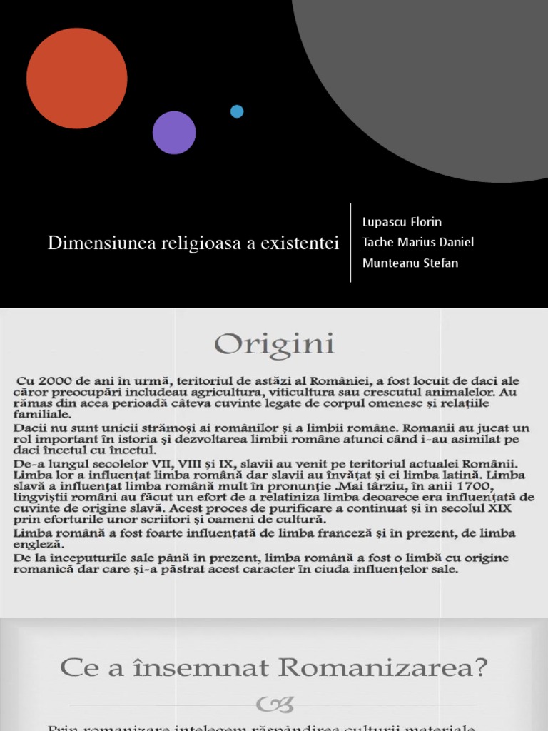 Dimensiunea Religioasa A Existentei: Lupascu Florin Tache Marius Daniel Munteanu Stefan | PDF