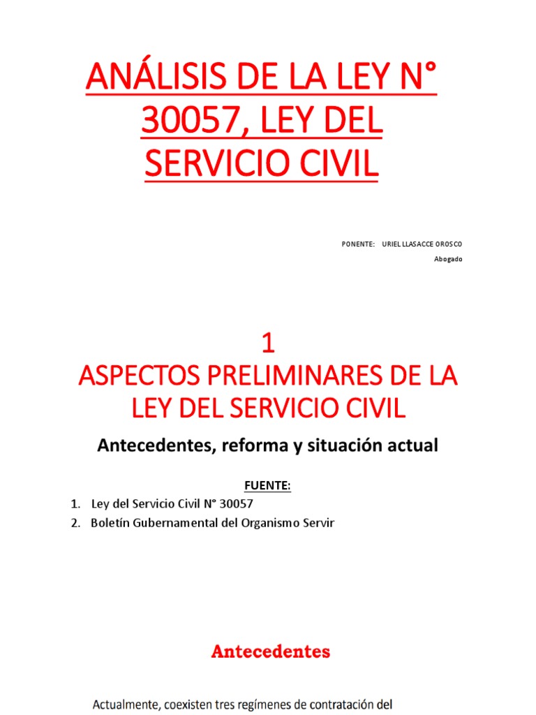 Análisis de La Ley #30057 | PDF | Servicio Civil | Apelación