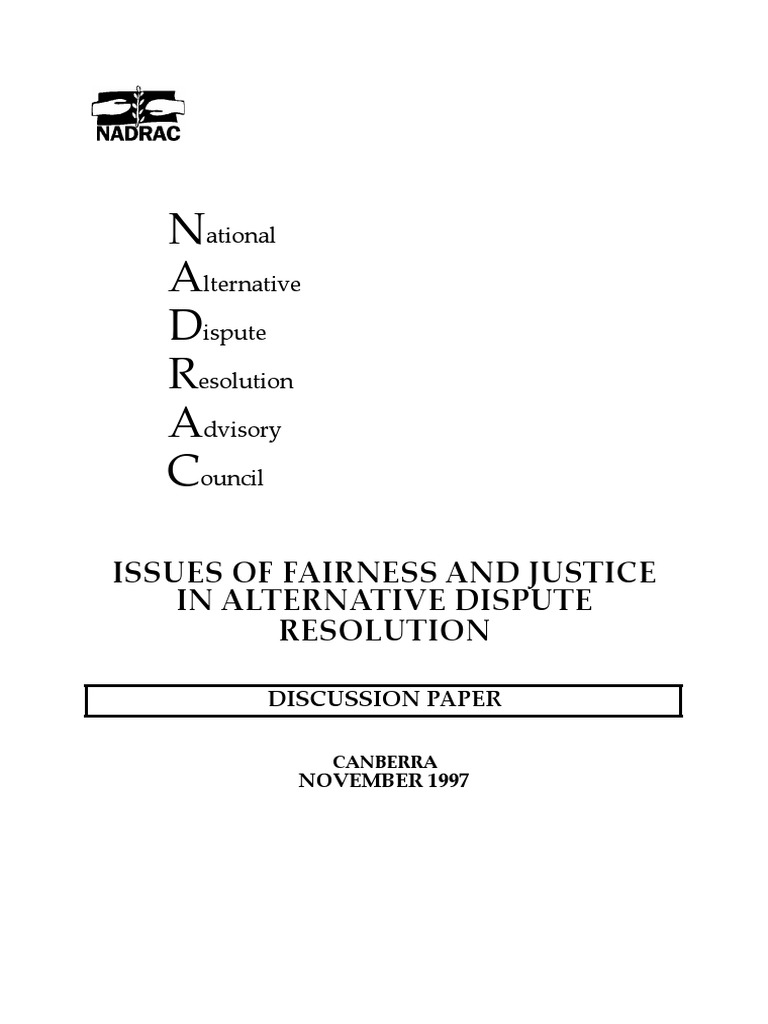 Fairness | PDF | Alternative Dispute Resolution | Dispute Resolution