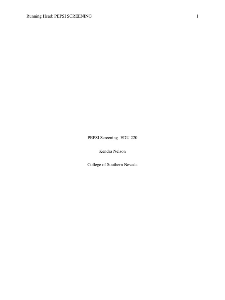 Pepsi Screening | PDF | Child Development | Relationships