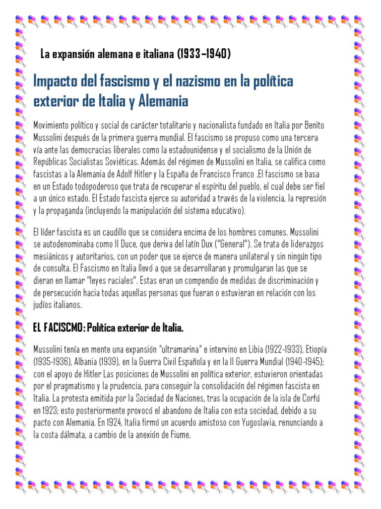 La Expansión Alemana e Italiana | PDF | Alemania nazi | Adolf Hitler