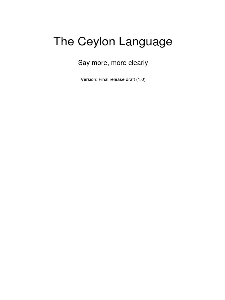 Ceylon Lang Spec Pdf Class Computer Programming Programming Language 3781